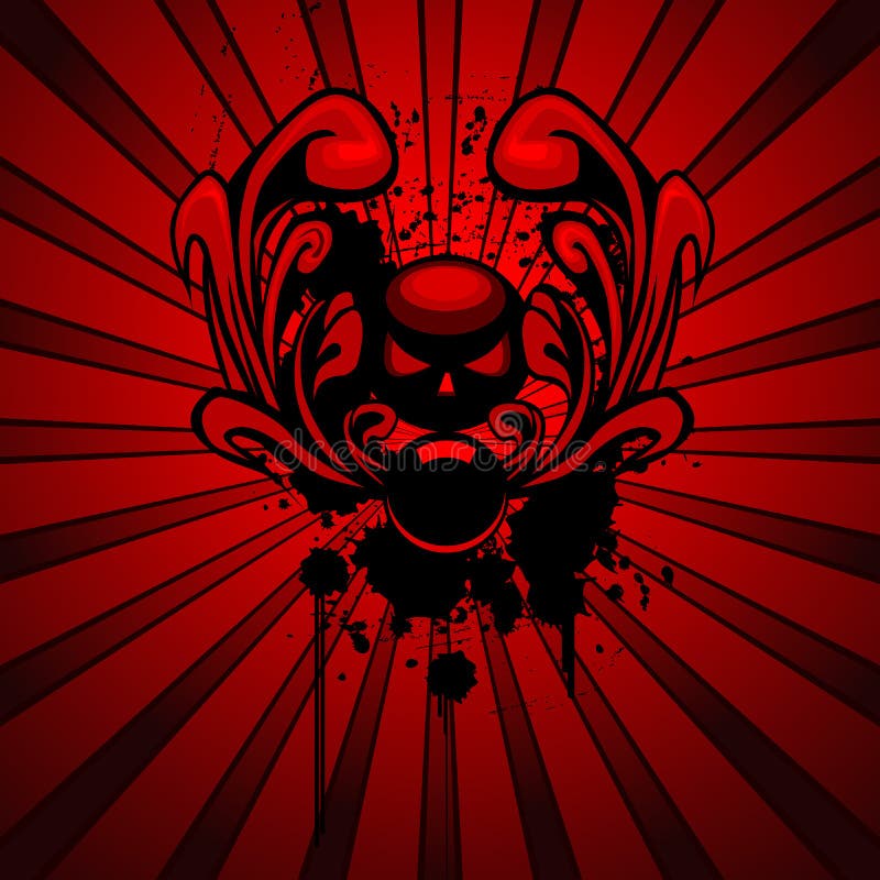 Horror Emblem with Ornament and Dirty Spray. Stock Vector ...