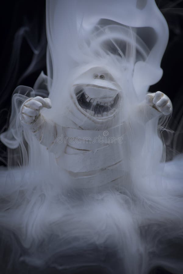 Horror Figures Ghost Mummies and Coffin with Scarry Smoke Patterns Hand ...