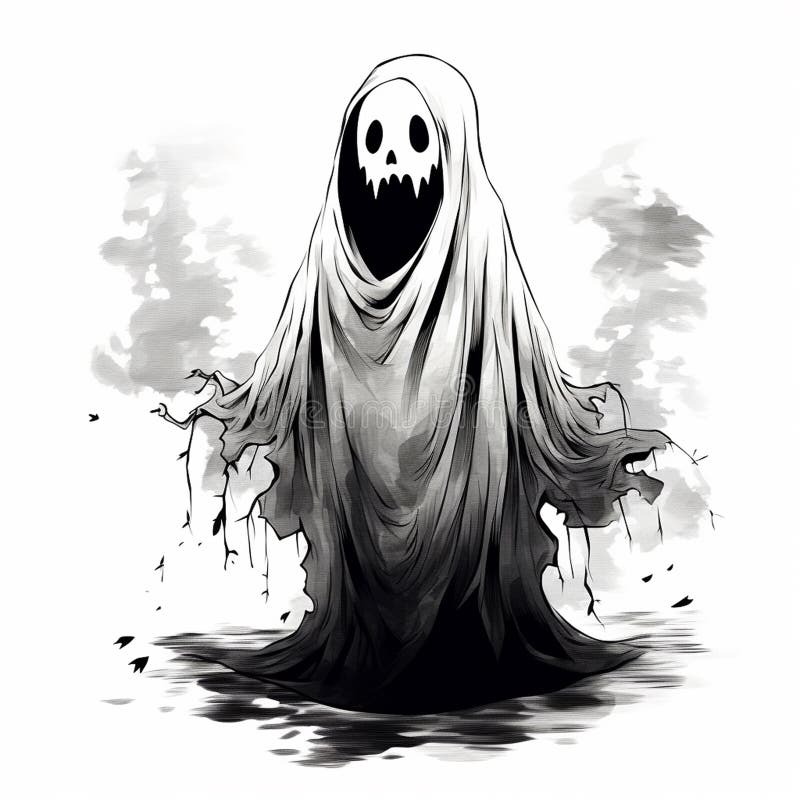 Horror Ghost Characters Eerie Ethereal Forms Stock Illustration ...
