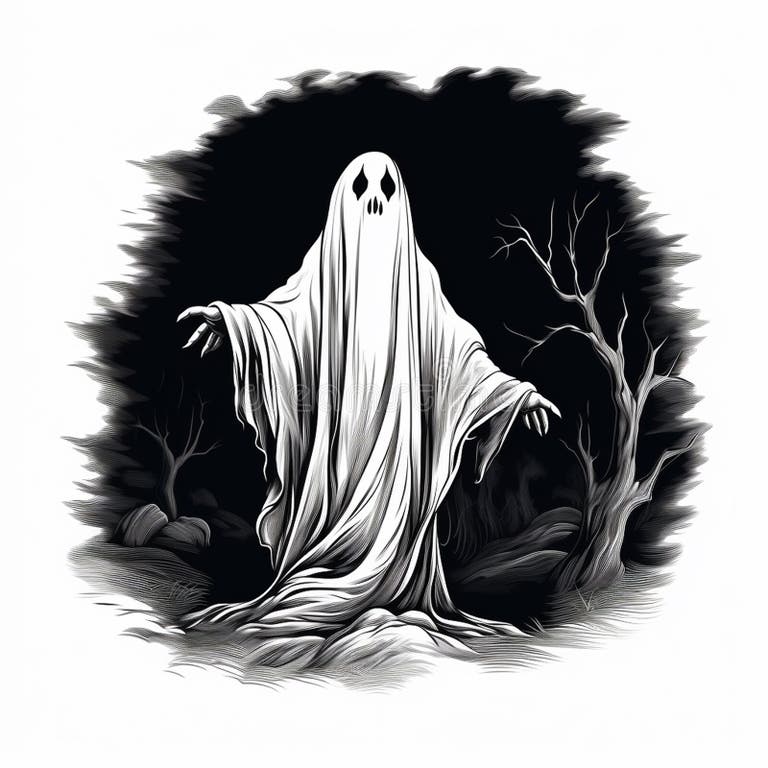 Horror Ghost Characters Eerie Ethereal Forms Stock Illustration ...