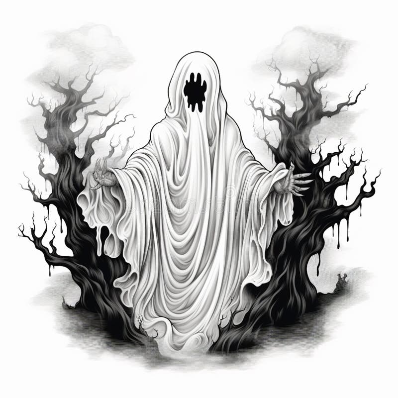 Horror Ghost Characters Eerie Ethereal Forms Stock Illustration ...