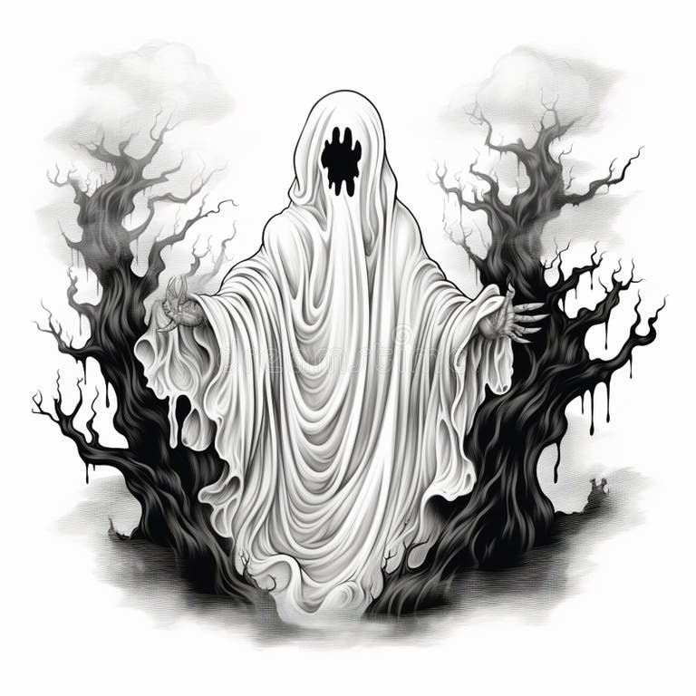 Horror Ghost Characters Eerie Ethereal Forms Stock Illustration ...