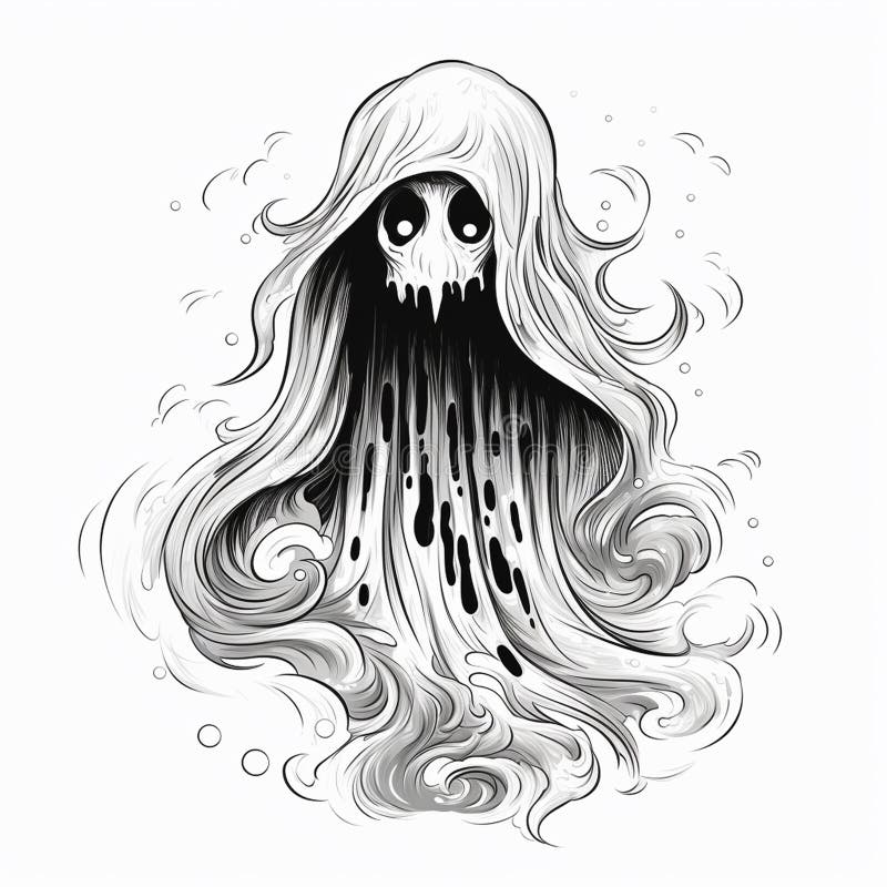 Horror Ghost Chilling Ethereal Entity Stock Illustration - Illustration ...