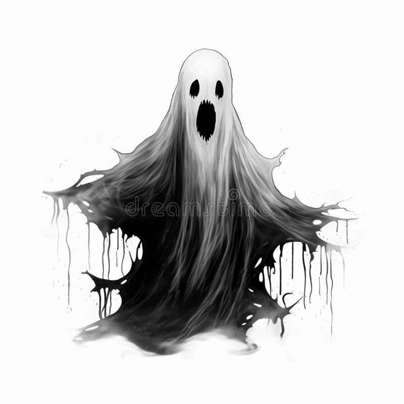Horror Ghost Chilling Ethereal Entity Stock Illustration - Illustration ...