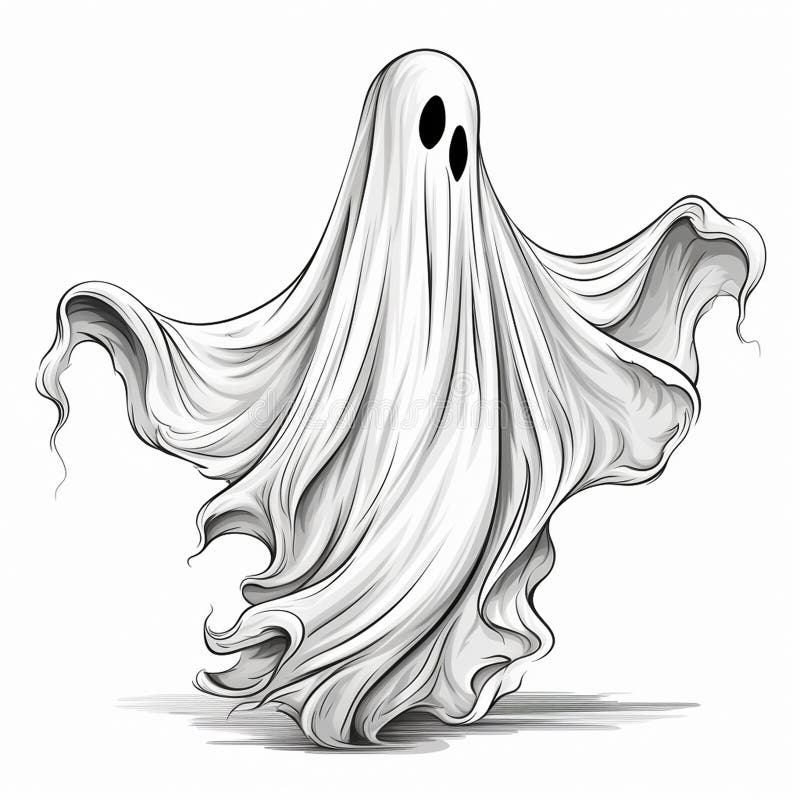 Horror Ghost Dreadful Figure Stock Illustration - Illustration of night ...