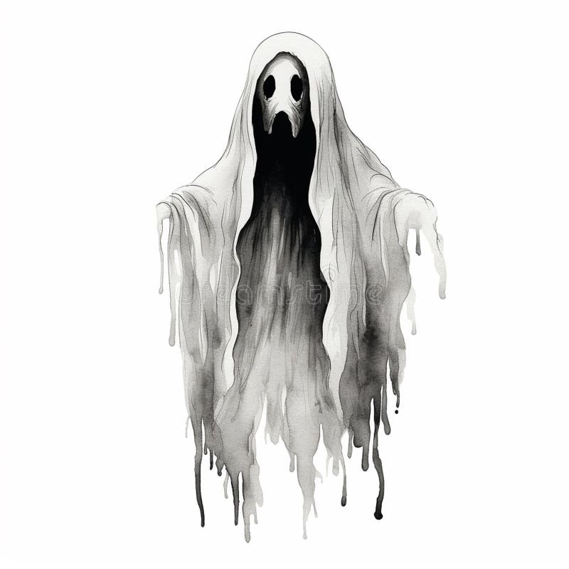 Horror Ghost Dreadful Figure Stock Illustration - Illustration of fear ...