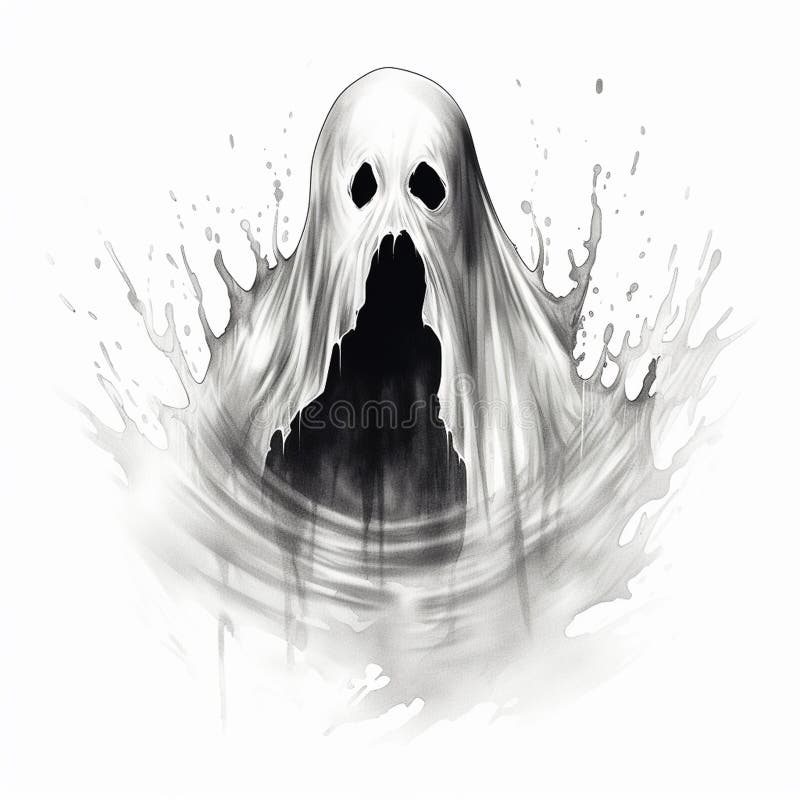 Horror Ghost Illustrations Frightening Spectral Forms Stock ...