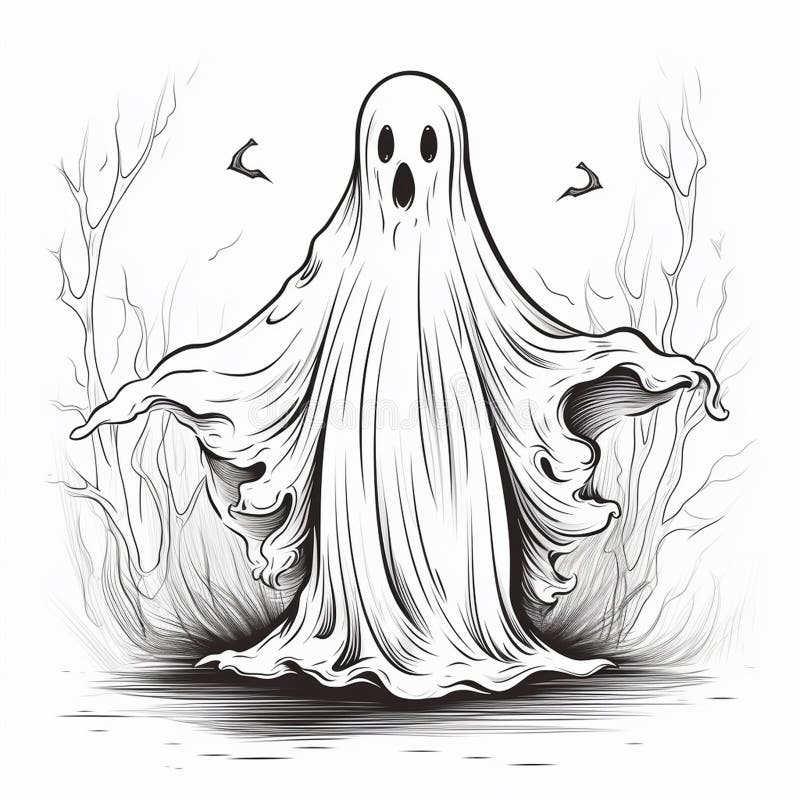 Horror Ghost Illustrations Menacing Ethereal Entities Stock ...