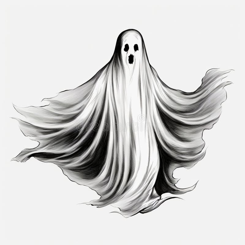 Horror Ghost Illustrations Menacing Ethereal Forms Stock Illustration ...
