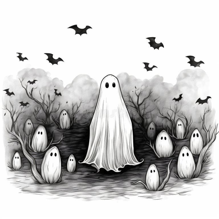 Horror Ghost Menacing Paranormal Entity Stock Illustration ...