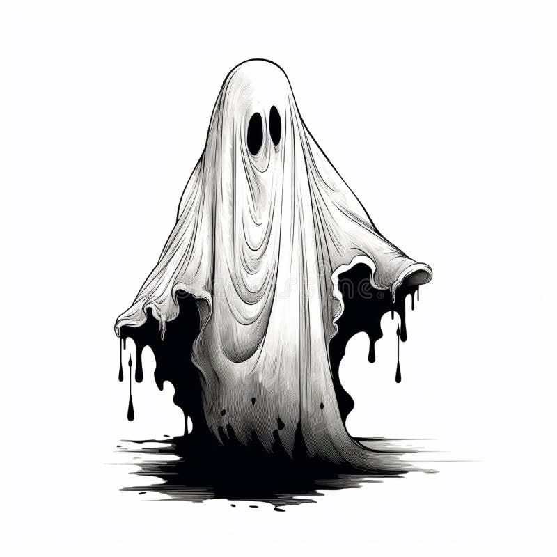 Horror Ghost Petrifying Apparition Stock Illustration - Illustration of ...