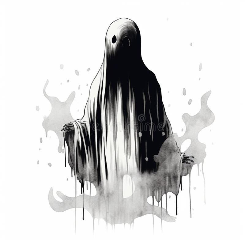 Horror Ghost Petrifying Apparition Stock Illustration - Illustration of ...