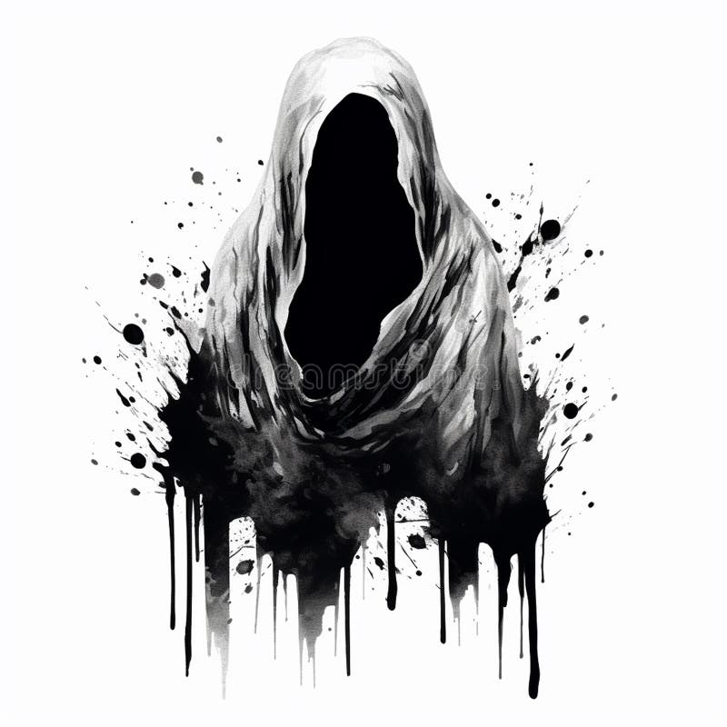 Horror Ghost Petrifying Apparition Stock Illustration - Illustration of ...