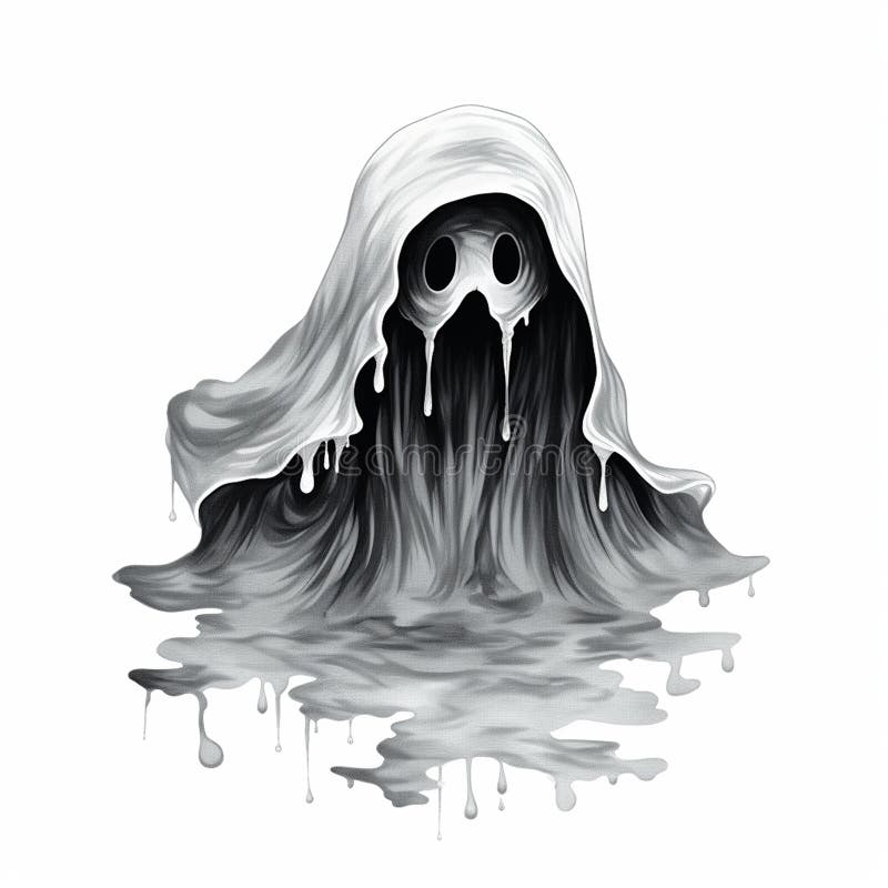 Horror Ghost Petrifying Ethereal Entity Stock Illustration ...
