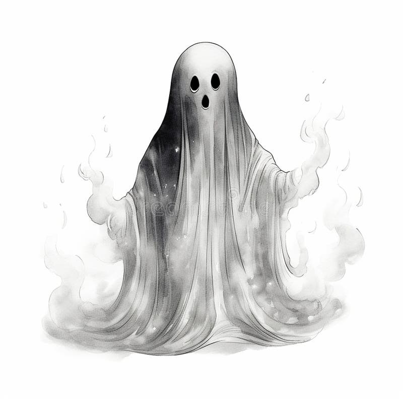 Horror Ghost Petrifying Ethereal Entity Stock Illustration ...