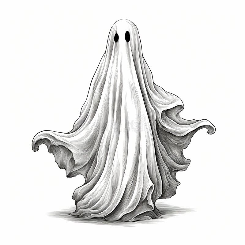 Horror Ghost Petrifying Ethereal Entity Stock Illustration ...