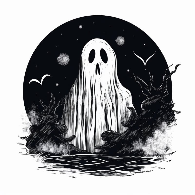 Horror Ghost Petrifying Ethereal Entity Stock Illustration ...