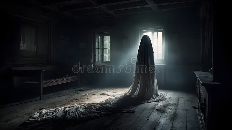 Horror Ghost Scene in a Haunted House, Generative AI Stock Illustration ...