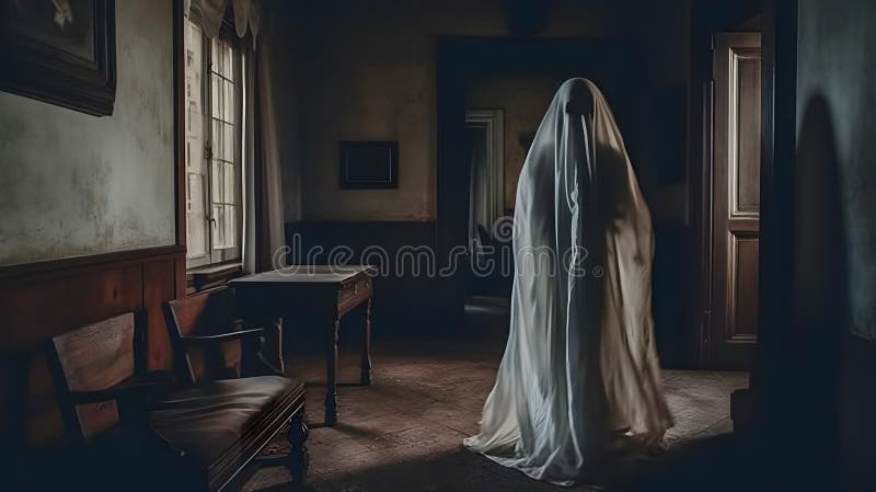 Horror Ghost Scene in a Haunted House, Generative AI Stock Illustration ...