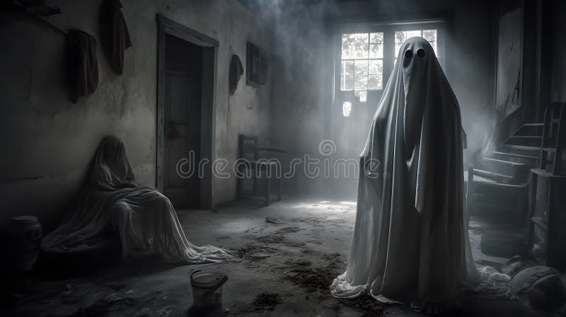 Horror Ghost Scene in a Haunted House, Generative AI Stock Illustration ...