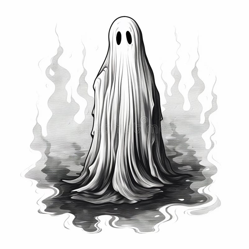Horror Ghost Spine-Chilling Entity Stock Illustration - Illustration of ...