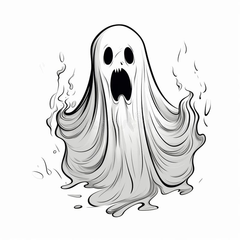 Horror Ghost Terrifying Ethereal Figure Stock Illustration ...