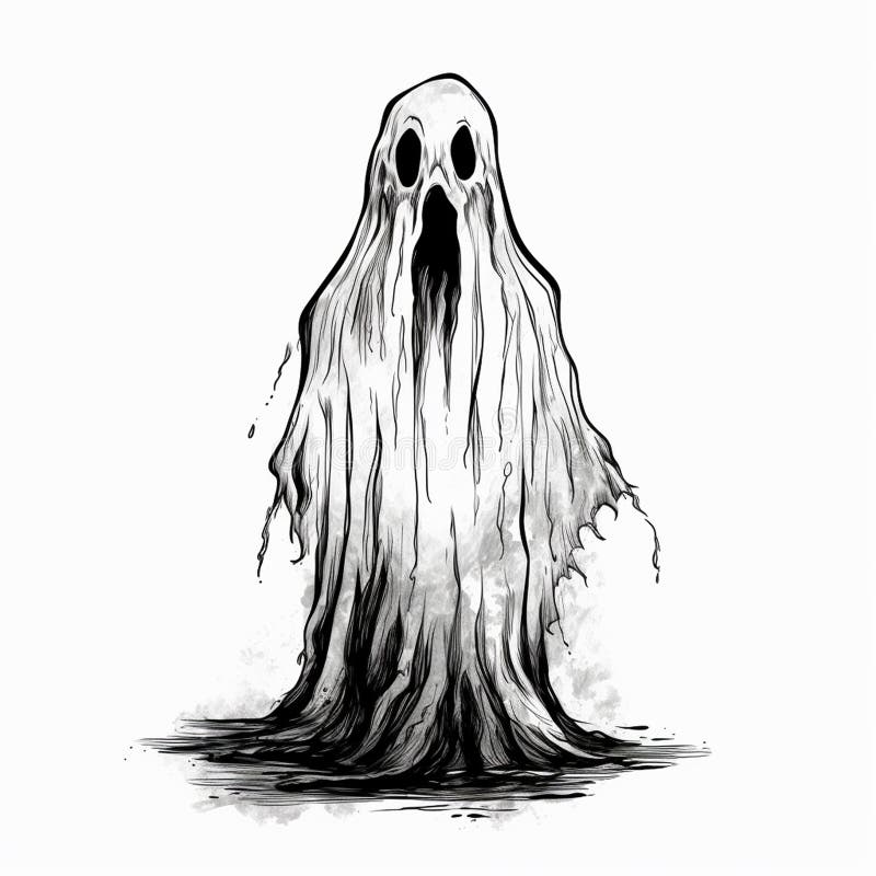 Horror Ghost Terrifying Ethereal Figure Stock Illustration ...