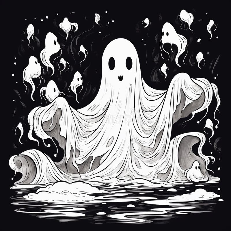 Horror Ghost Terrifying Presence Stock Illustration - Illustration of ...