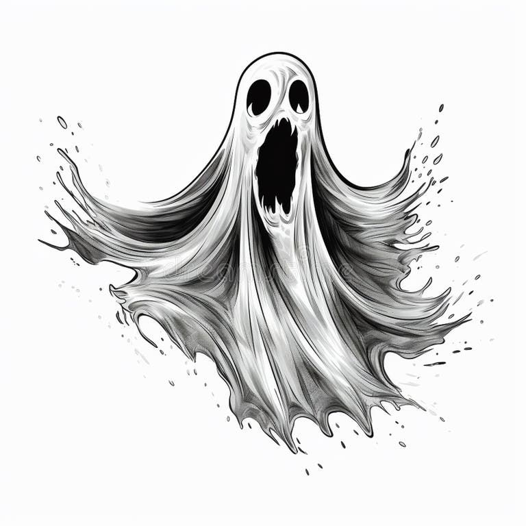 Horror Ghost Terrifying Presence Stock Illustration - Illustration of ...