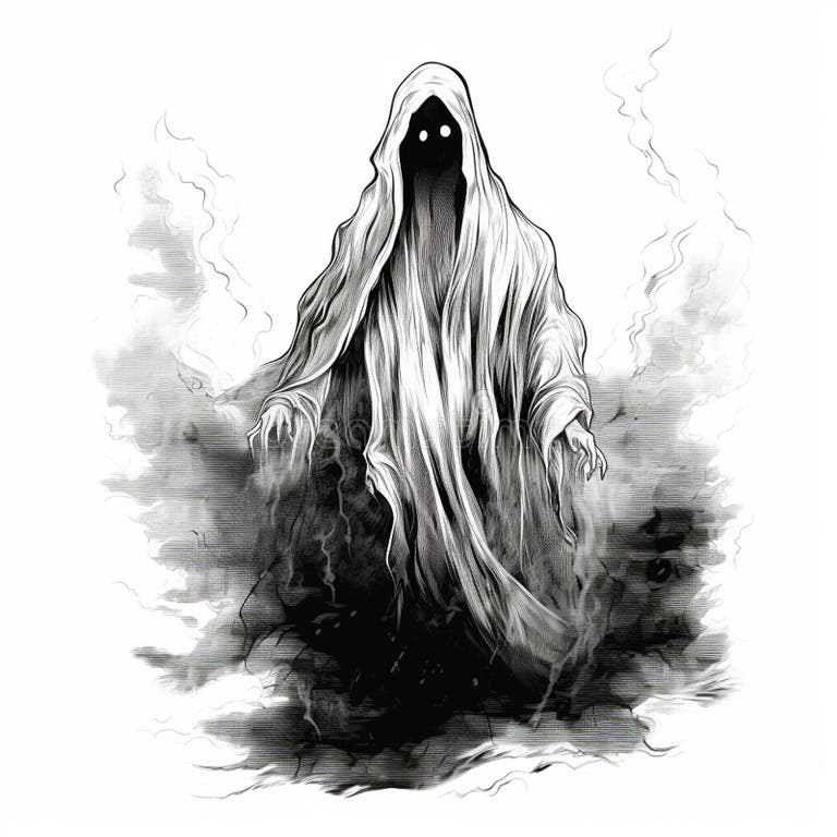 Horror Ghost Terrifying Presence Stock Illustration - Illustration of ...