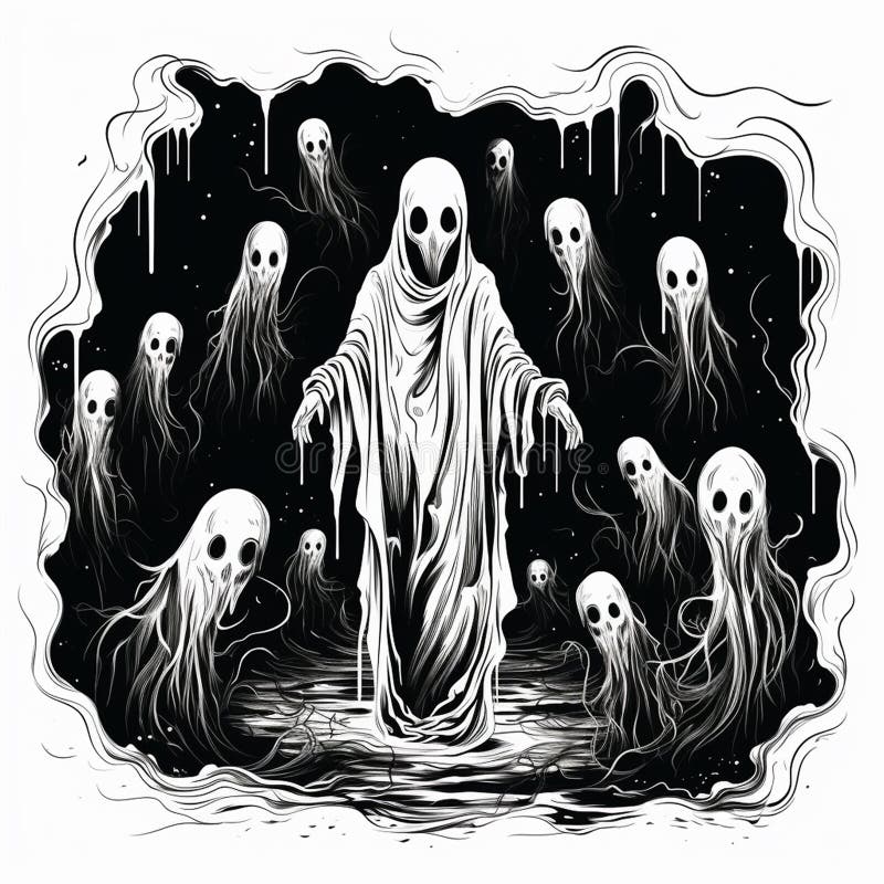 Horror Ghost Unsettling Specter Stock Illustration - Illustration of ...