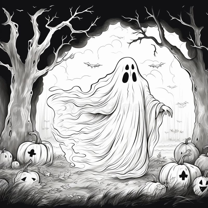 Horror Ghosts Chilling Ethereal Entities Stock Illustration ...
