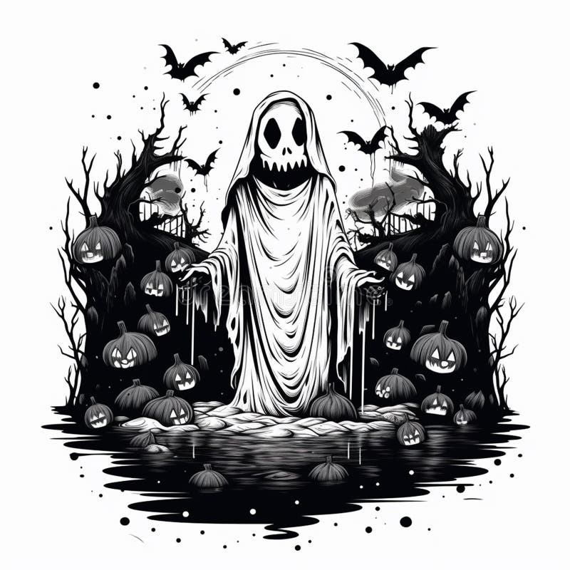Horror Ghosts Chilling Ethereal Entities Stock Illustration ...
