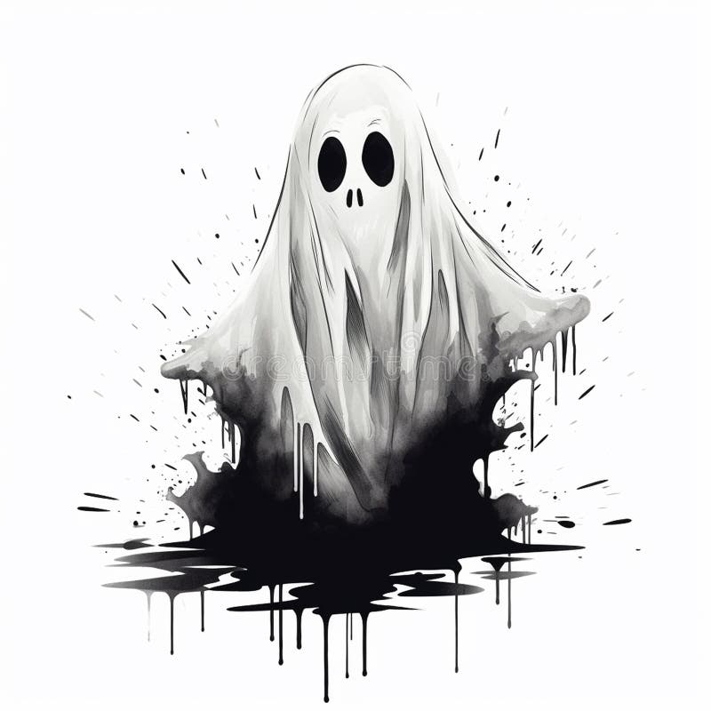 Horror Ghosts in Flat Style Hauntingly Modern Stock Illustration ...