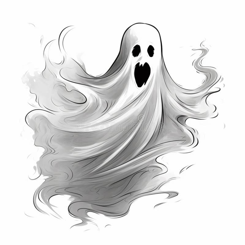 Horror Ghosts in Flat Style Hauntingly Modern Stock Illustration ...