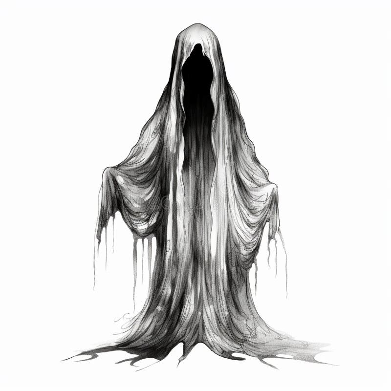 Horror Ghosts Illustration Sinister Hand-Drawn Art Stock Illustration ...