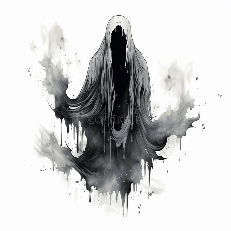 Horror Ghosts Nightmare Figures Stock Illustration - Illustration of ...