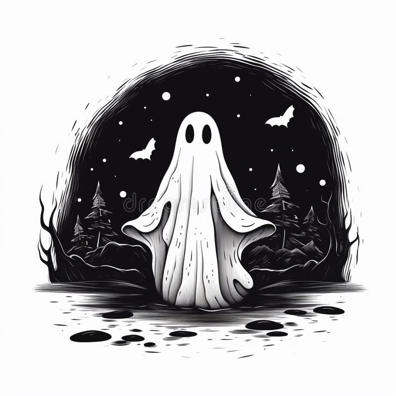 Horror Ghosts Terrifying Spectral Forms Stock Illustration ...
