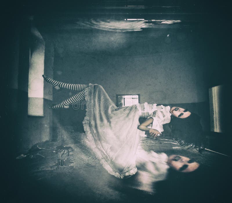 Possessed girl stock image. Image of demon, hair, desaturated - 91444853