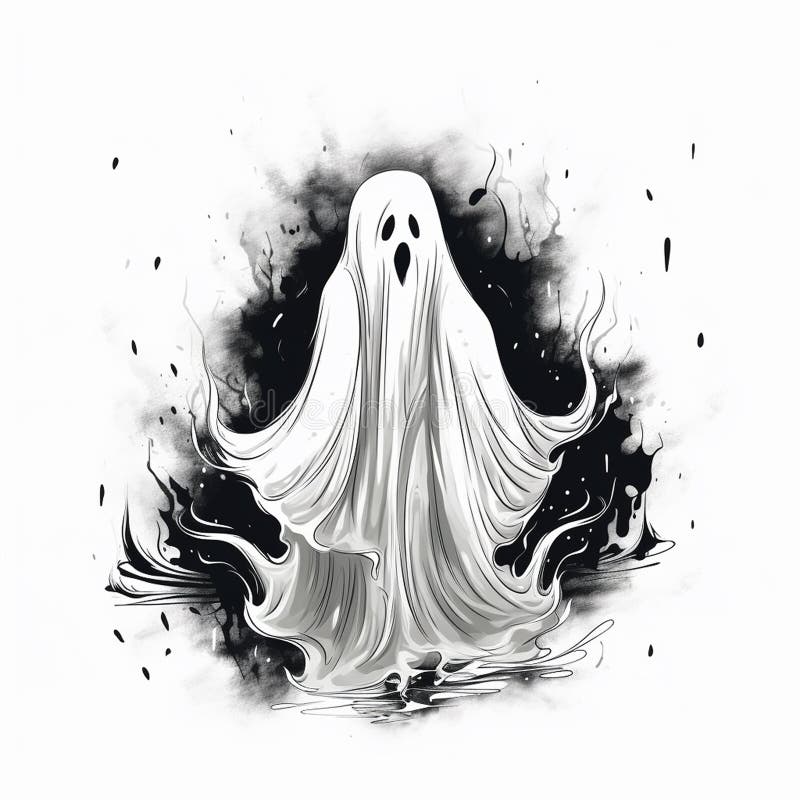 Horror Halloween Ghost Design Stock Illustration - Illustration of ...