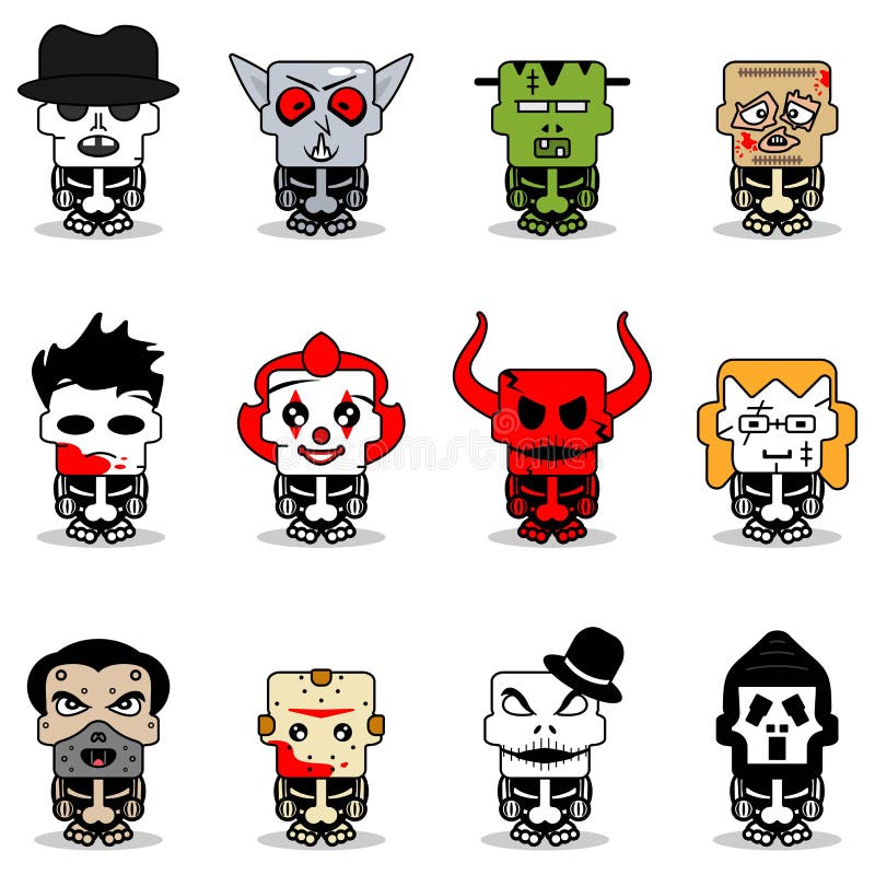 Horror Halloween Movie Mascot Character Stock Vector - Illustration of ...