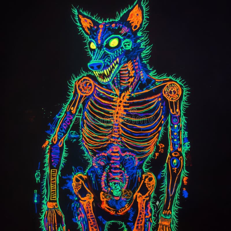 Psychedelic Werewolf Horror Stock Illustration - Illustration of ...