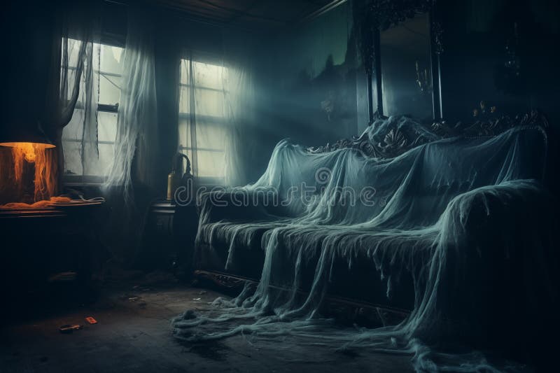 Horror Interior Design Living Room by Generative AI Stock Illustration ...