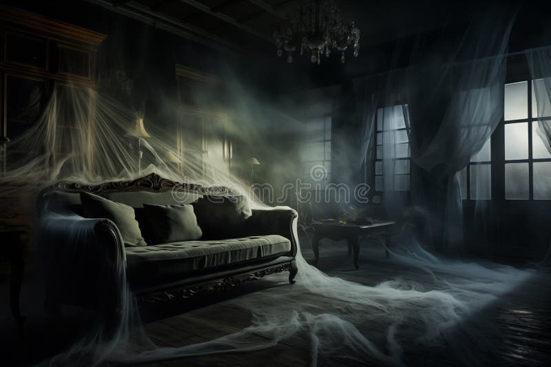Horror Interior Design Living Room by Generative AI Stock Illustration ...