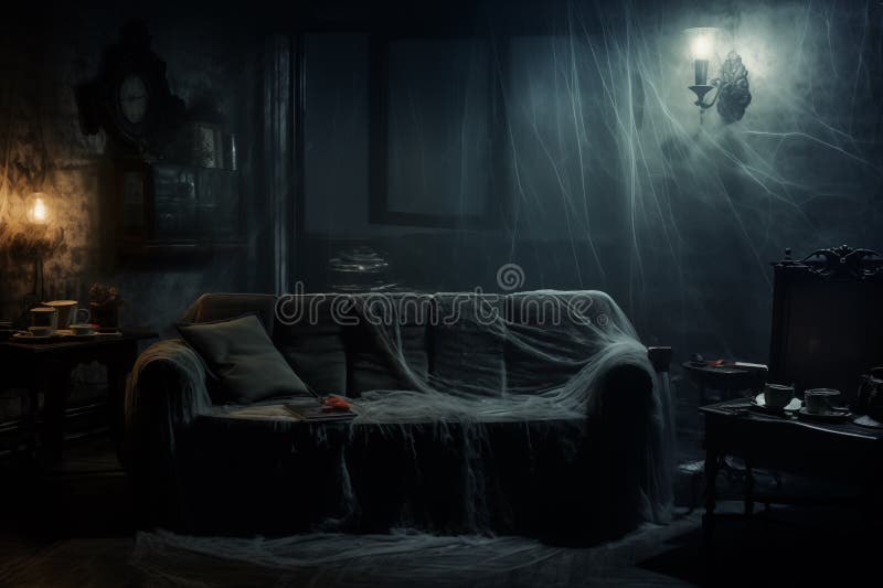 Horror Interior Design Living Room by Generative AI Stock Illustration ...