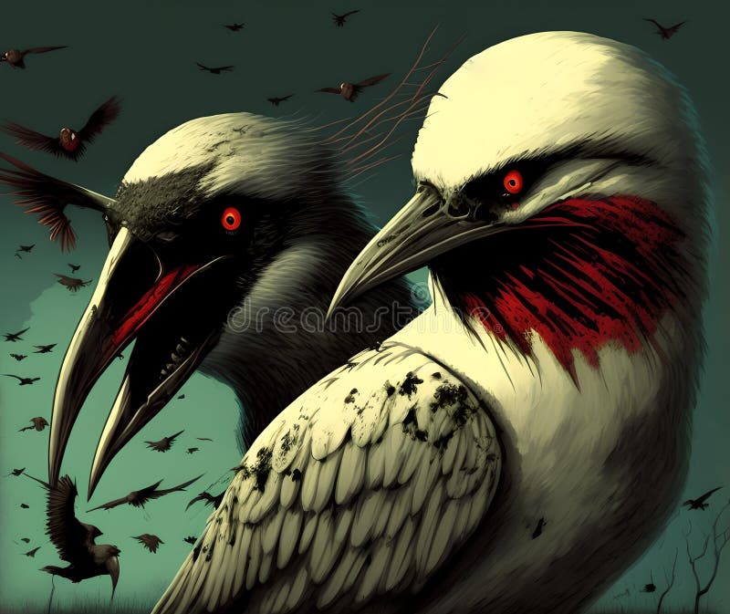 Horror Killing Birds, Generative AI Illustration Stock Illustration ...