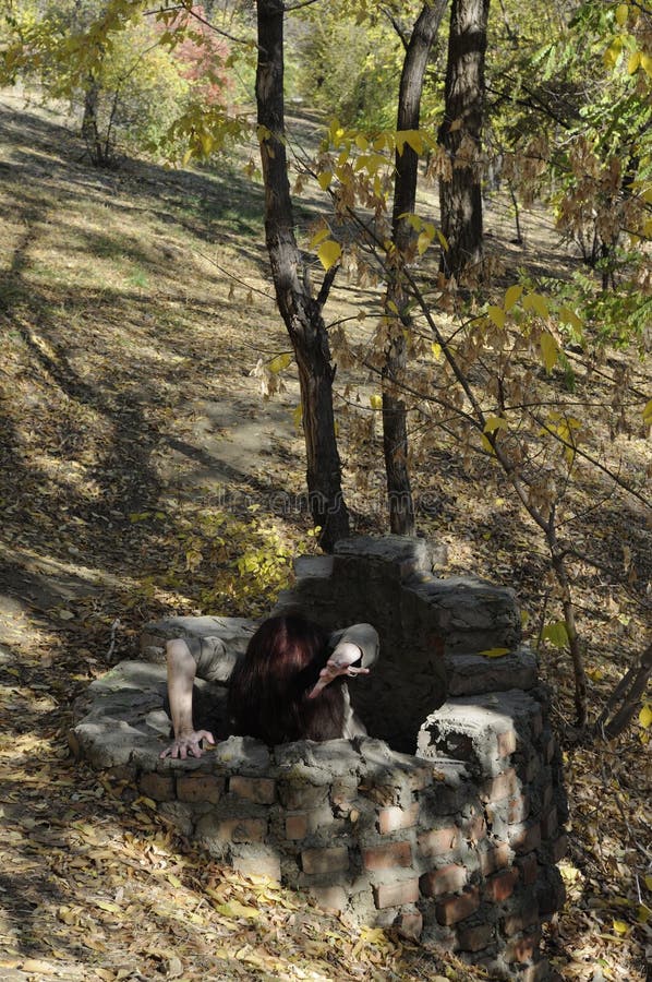 Horror lady left hand up stock image. Image of creeping - 28652419