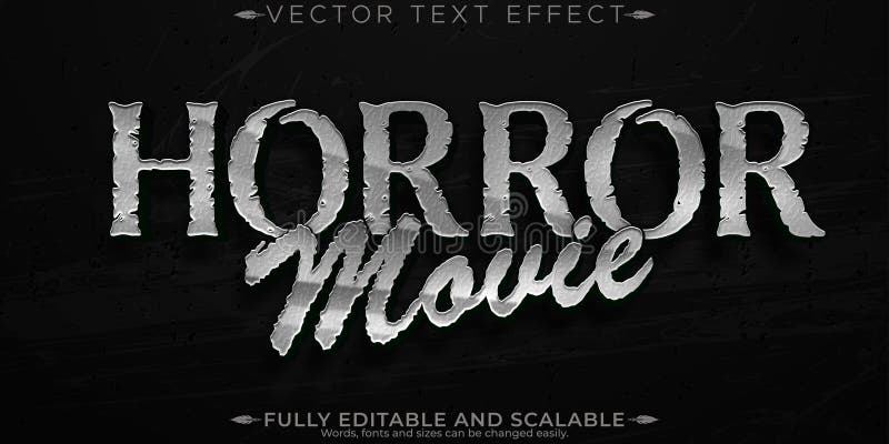 Horror Movie Text Effect, Editable Vintage and Scary Text Style Stock ...