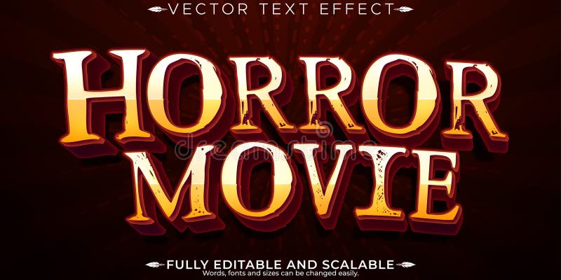Horror Movie Text Effect, Editable Vintage and Scary Text Style Stock ...