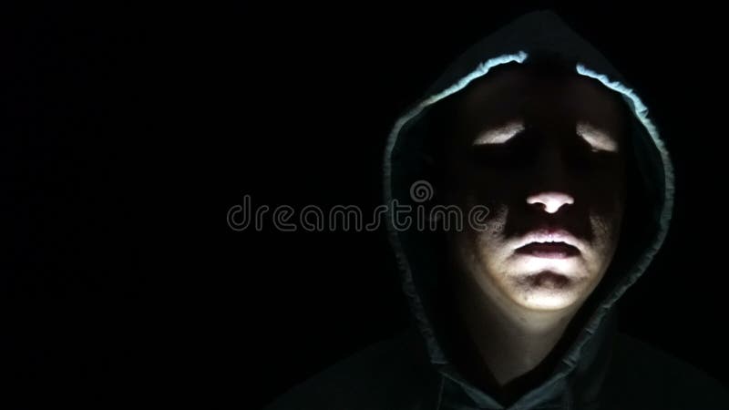 Horror Scene Man Face. Scary Evil Many Faces Stock Video - Video of ...